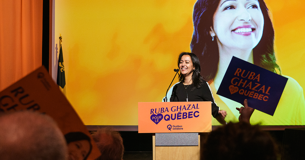 Nouvelle porte-parole de Québec solidaire - Ruba Ghazal élue à 91.4%