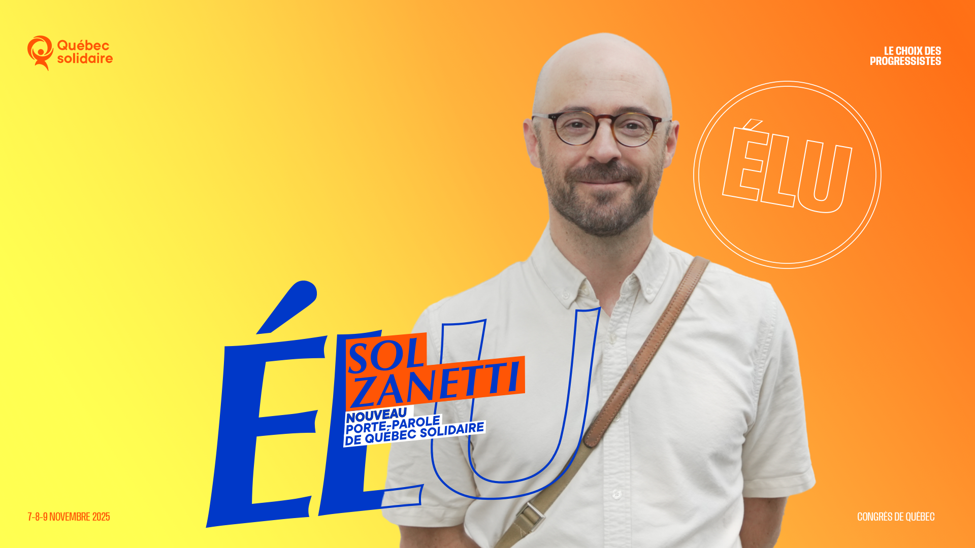 Sol Zanetti élu nouveau porte-parole de Québec solidaire